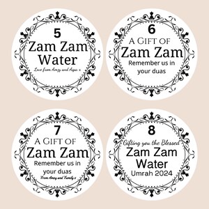 Zam Zam Labels Stickers Water Bottle Gift Wrap Personalised Custom ...