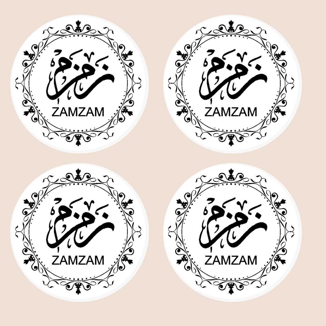 Zam Zam Labels Stickers Water Bottle Gift Wrap Personalised Custom ...