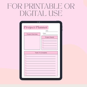 Student Planner Printable, Student Planner Digital, Project Planner ...