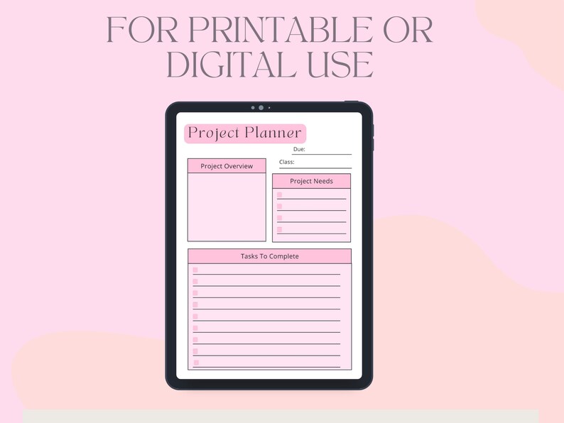Student Planner Printable, Student Planner Digital, Project Planner ...