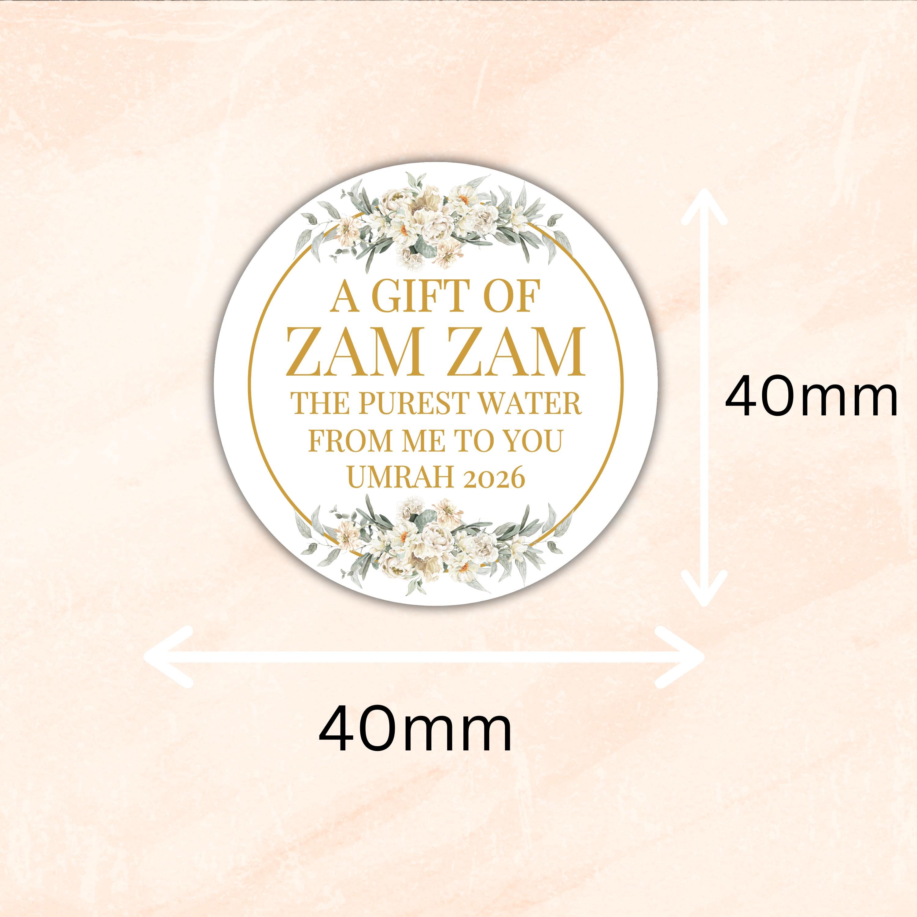 Zam Zam Labels Stickers Water Bottle Gift Wrap Personalised Custom ...