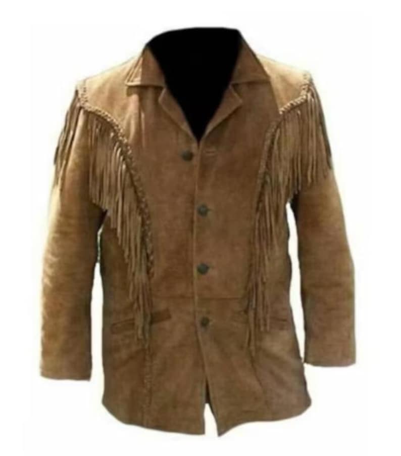 Cowboy Suede Jacket-men's Old Western Cowboy Brown Suede Leather ...