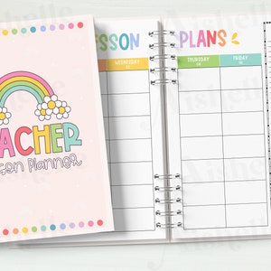 Printable Teacher Planner 2024-2025 | Teacher Binder | Cute Rainbow ...