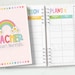 Printable Teacher Planner 2024-2025 | Teacher Binder | Cute Rainbow ...
