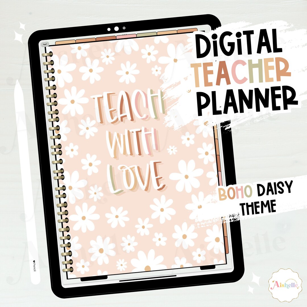 2024-2025 Digital Teacher Planner | Goodnotes Teacher | Boho Daisy ...