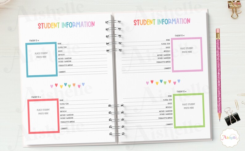 Printable Teacher Planner 2024-2025 Teacher Binder Cute Rainbow Theme ...