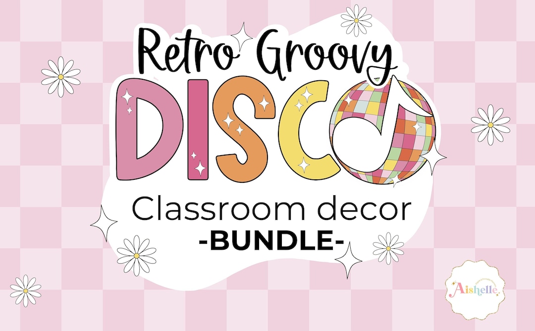 Editable Retro Groovy Disco Classroom Decor Bundle | PERSONAL USE - Etsy