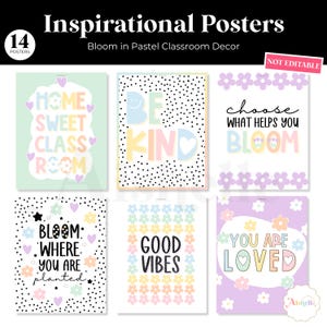Pastel Classroom Inspirational Posters: Bloom Decor (PDF Download ...