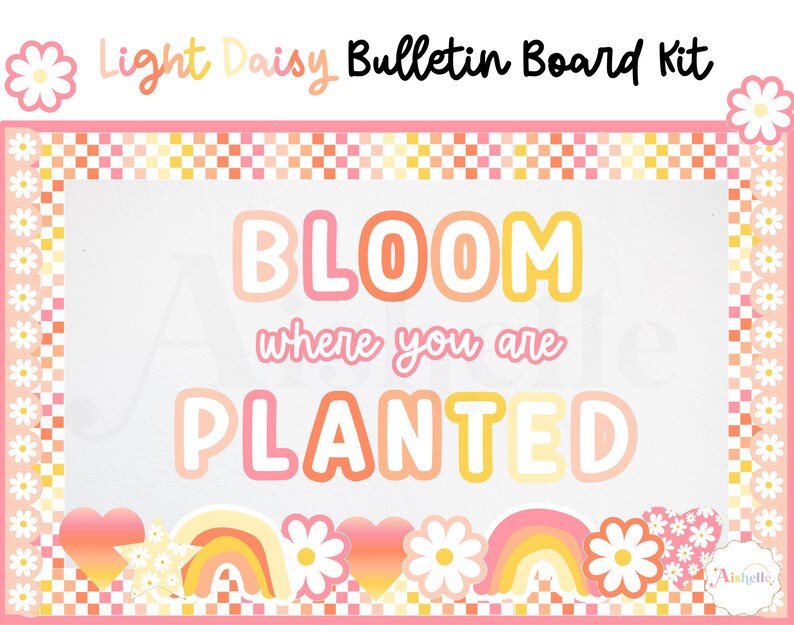 Light Daisy Bulletin Board Kit Back to School Bulletin Board Floral ...