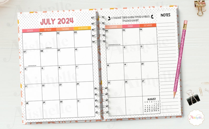 Printable Teacher Planner 2024-2025 Teacher Binder Light Daisy Planner ...