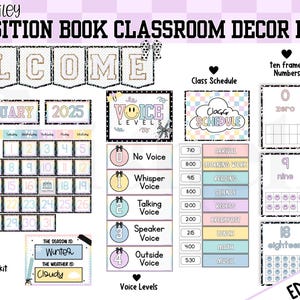 Editable Pastel Smiley Composition Notebook Classroom Decor Bundle ...