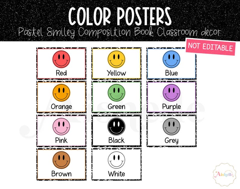 Classroom Color Posters | Pastel Composition Notebook Classroom Decor ...