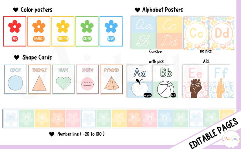 EDITABLE Pastel Classroom Decor Bundle - Bloom in Pastel | PERSONAL USE ...