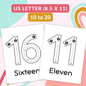 Printable Number Tracing Worksheets, 10 to 20 Number Tracing, Printable ...