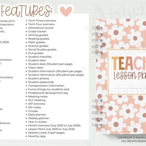 PRINTABLE Teacher Planner 2025-2026 | Teacher Binder | Boho Florals ...