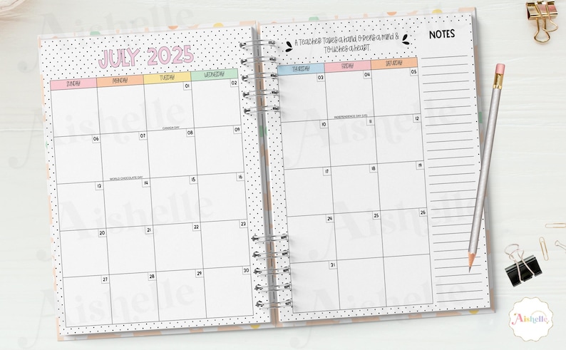 2025-2026 Teacher Planner Printable | Teacher Binder | Pastel Flowers ...