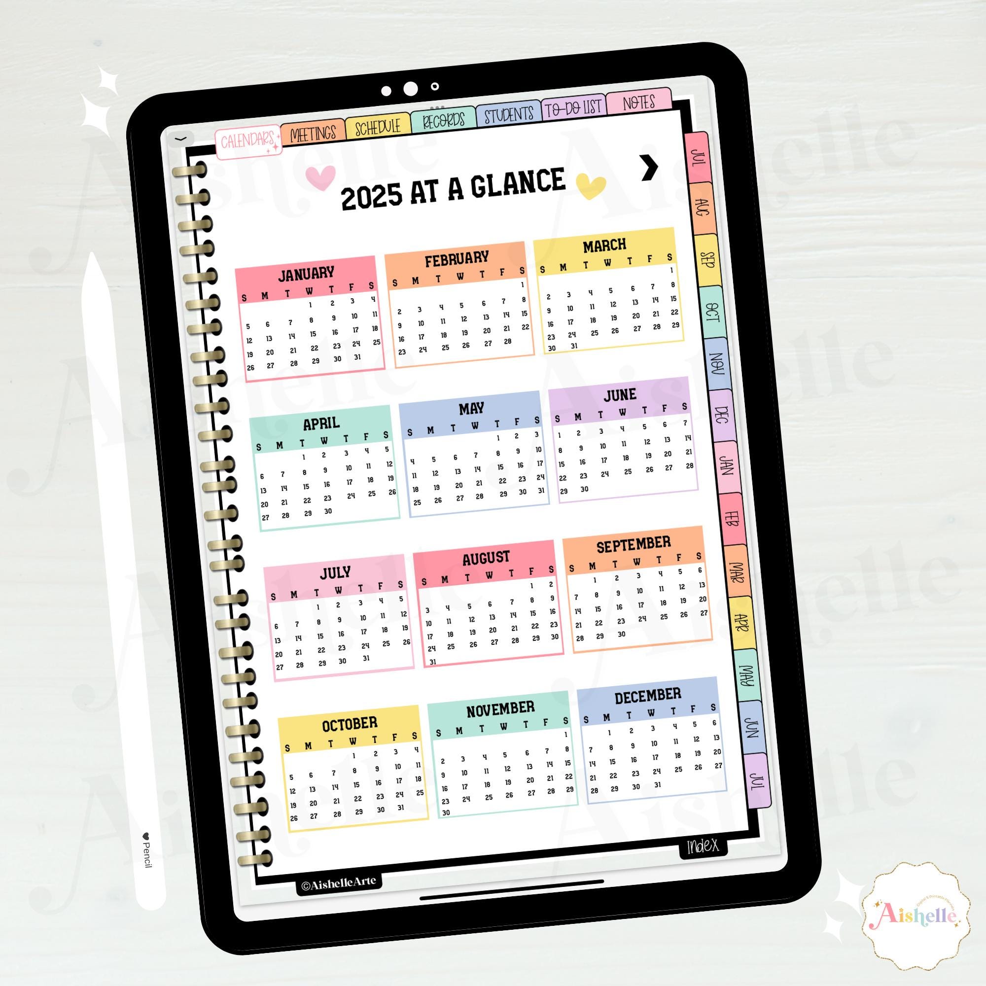 Digital Teacher Planner 2025-2026 | Teacher Goodnotes | With Rainbow ...