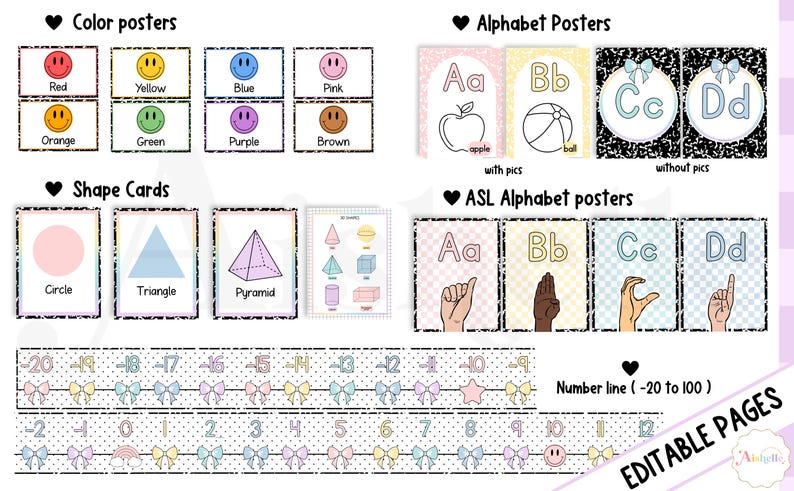 Editable Pastel Smiley Composition Notebook Classroom Decor Bundle ...