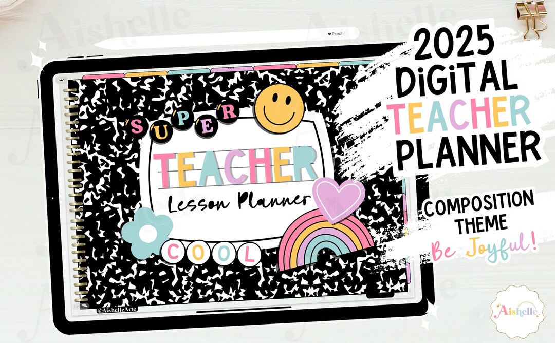 2025 Digital Teacher Planner: Composition Book Theme (personal Use) - Etsy