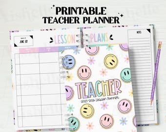 Printable Teacher Planner 2025-2026 | Teacher Binder | Groovy Smiley ...