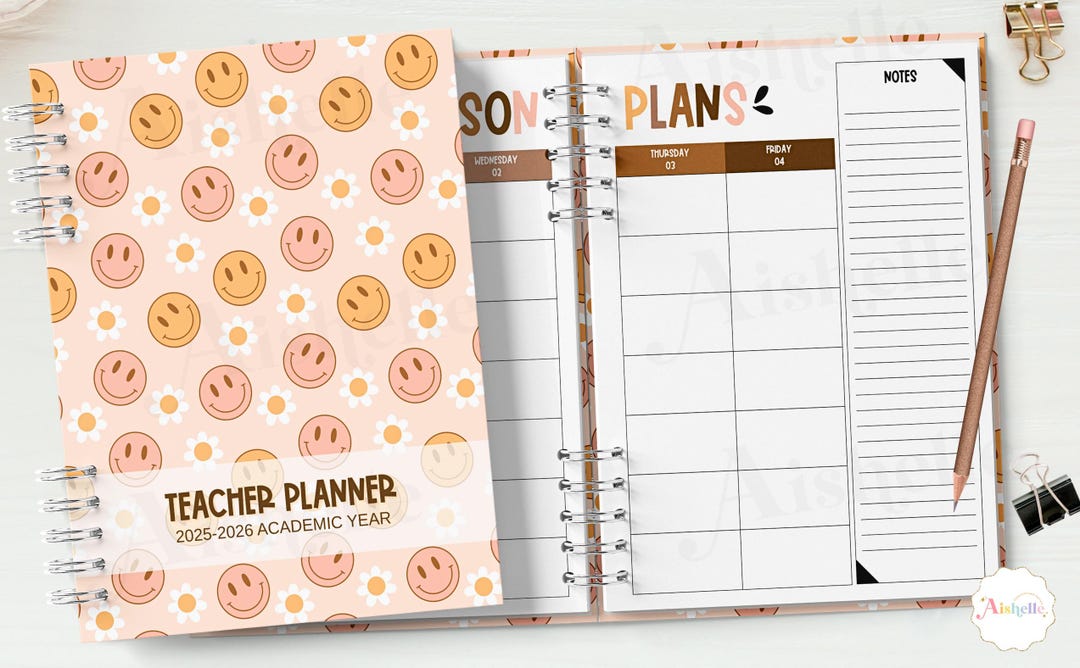 Printable Teacher Planner 2025-2026 | Teacher Binder | With Boho Smiley ...