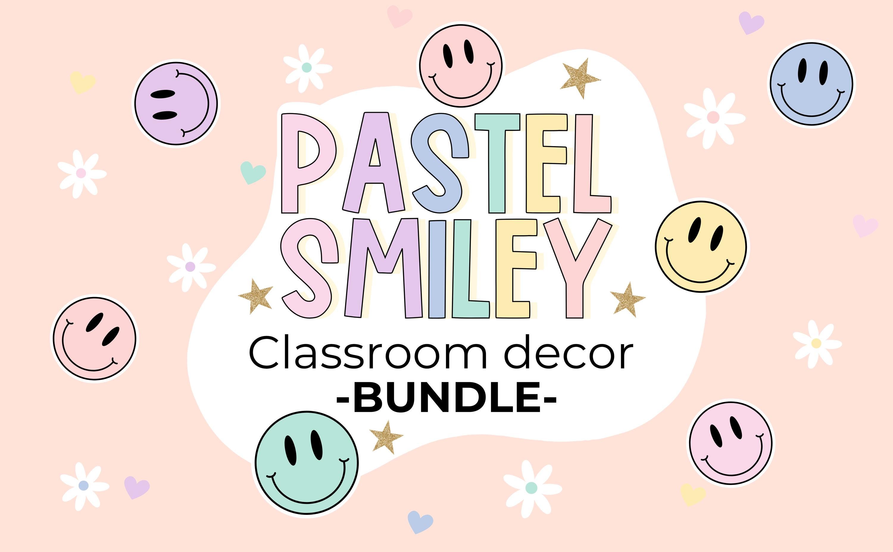 EDITABLE Pastel Smiley Classroom Decor Bundle - PERSONAL USE - Etsy