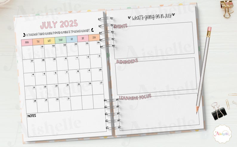 2025-2026 Teacher Planner Printable | Teacher Binder | Pastel Flowers ...