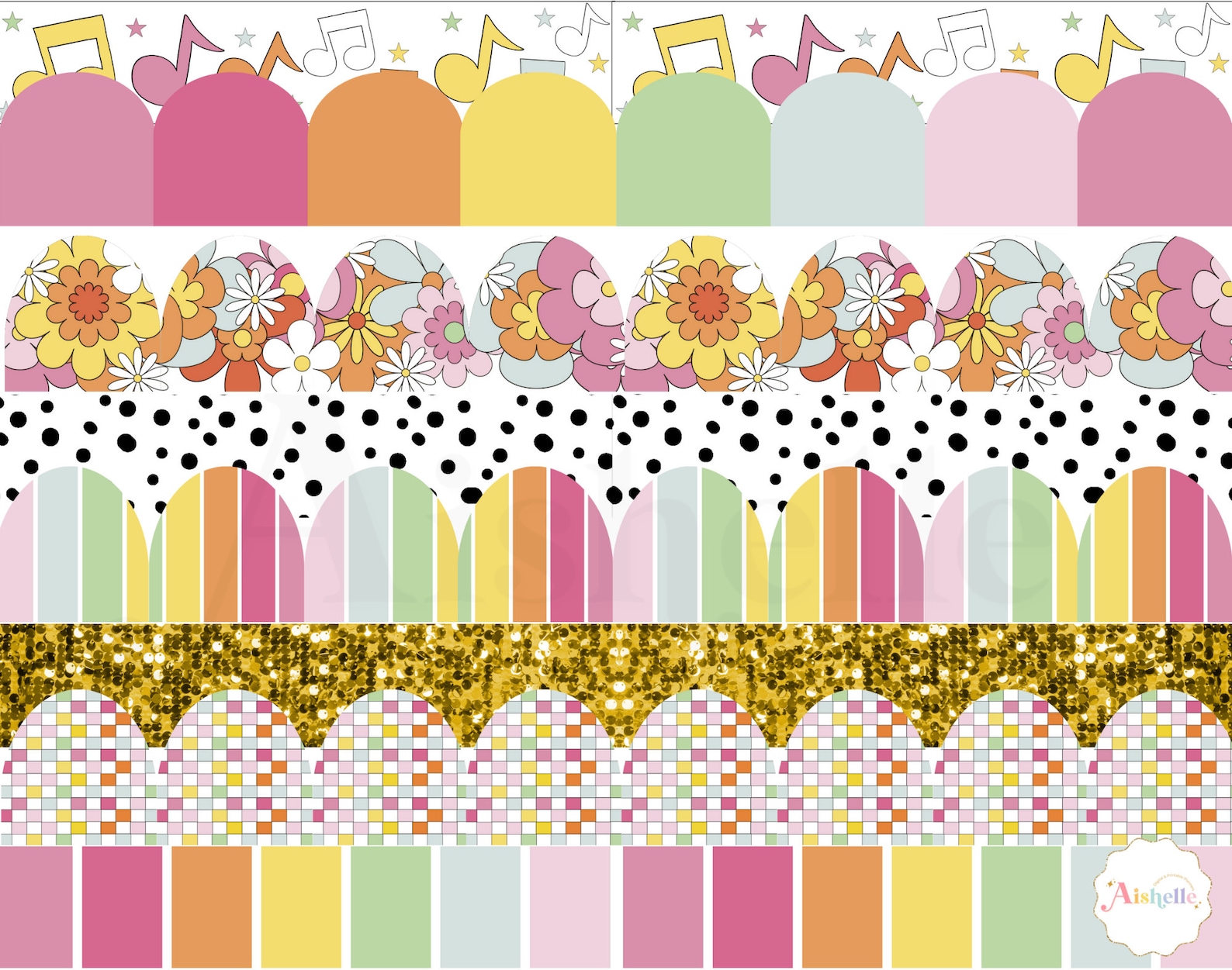 Retro Groovy Disco Bulletin Board Borders | Classroom Decor | PERSONAL ...