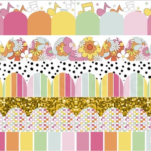 Retro Groovy Disco Bulletin Board Borders | Classroom Decor | PERSONAL ...