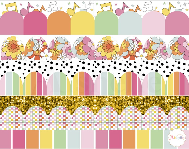 Retro Groovy Disco Bulletin Board Borders | Classroom Decor | PERSONAL ...