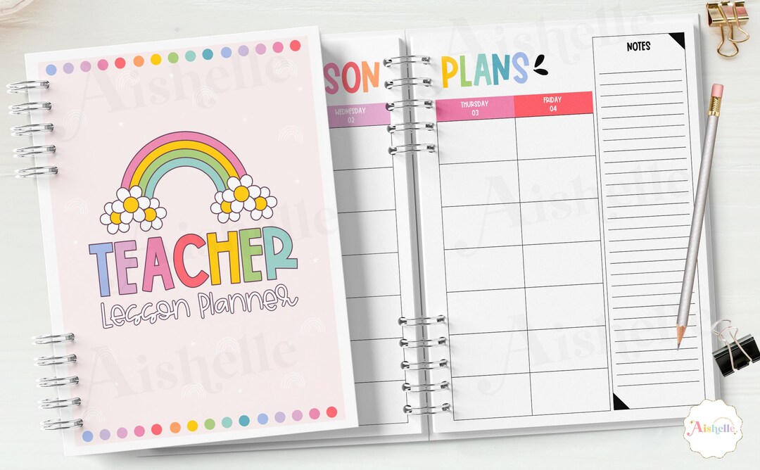 Printable Teacher Planner 2024-2025: Rainbow Theme (personal Use) - Etsy