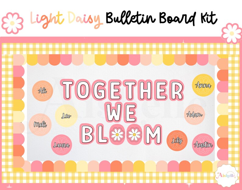 Light Daisy Bulletin Board Kit Back to School Bulletin Board Floral ...