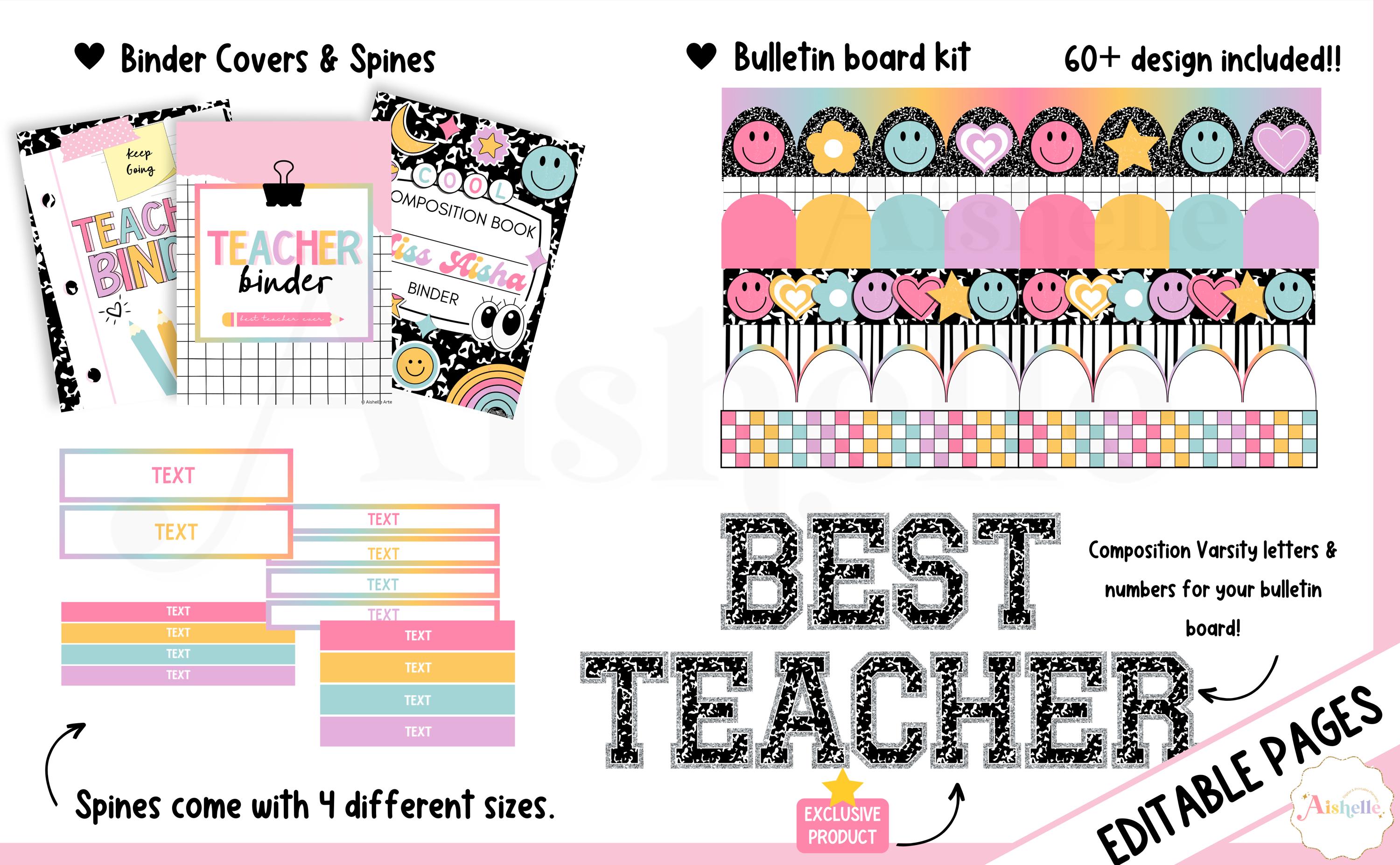 EDITABLE Composition Book Classroom Decor Bundle - PERSONAL USE - Etsy ...