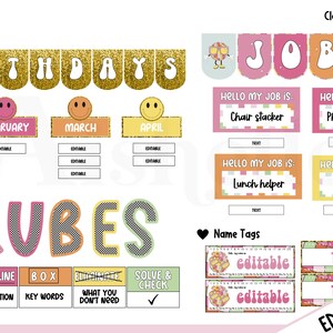 Editable Retro Groovy Disco Classroom Decor Bundle | PERSONAL USE - Etsy