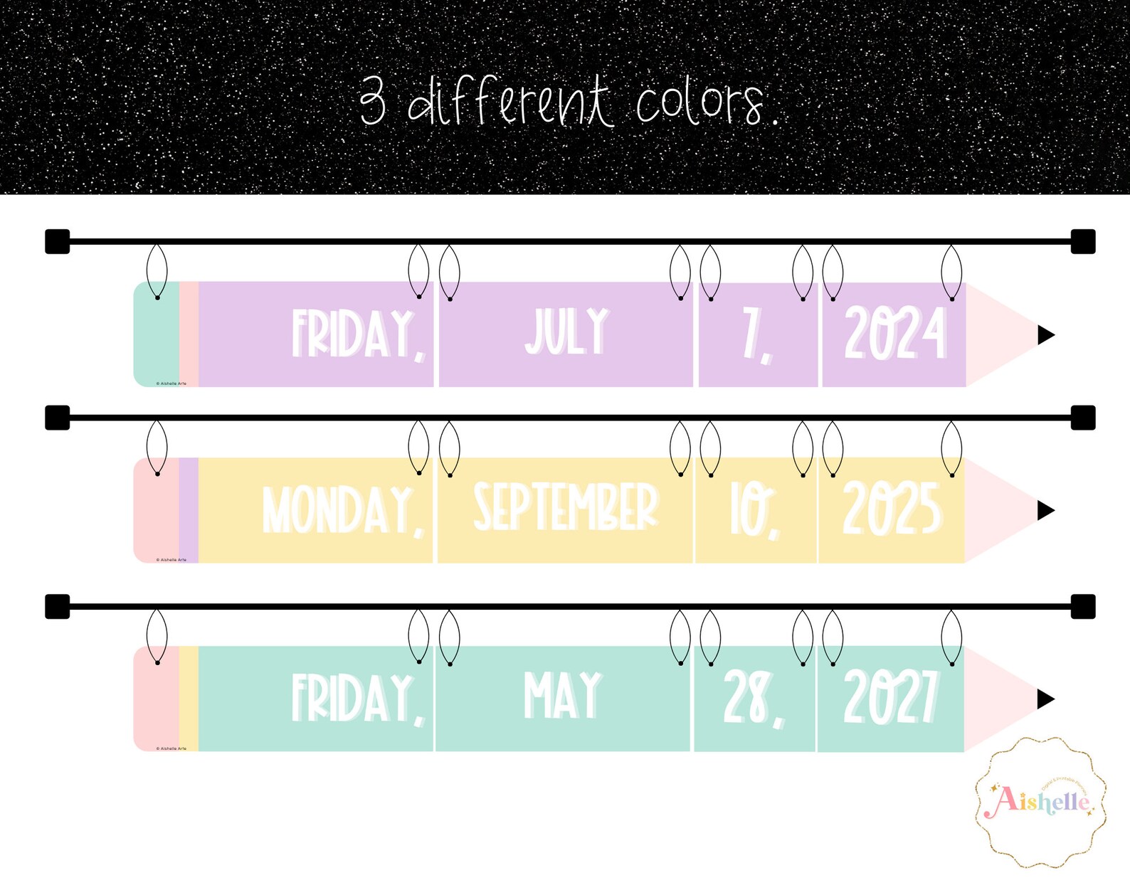 Pencil Flip Calendar Display | Pastel Classroom Decor | PERSONAL USE - Etsy