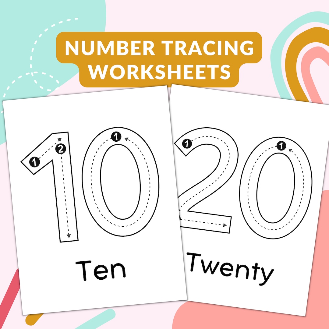 Printable Number Tracing Worksheets, 10 to 20 Number Tracing, Printable ...