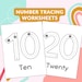 Printable Number Tracing Worksheets, 10 to 20 Number Tracing, Printable ...