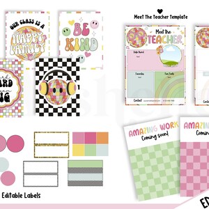 Editable Retro Groovy Disco Classroom Decor Bundle | PERSONAL USE - Etsy