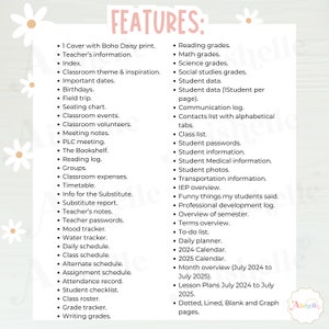 2024-2025 Digital Teacher Planner | Goodnotes Teacher | Boho Daisy ...