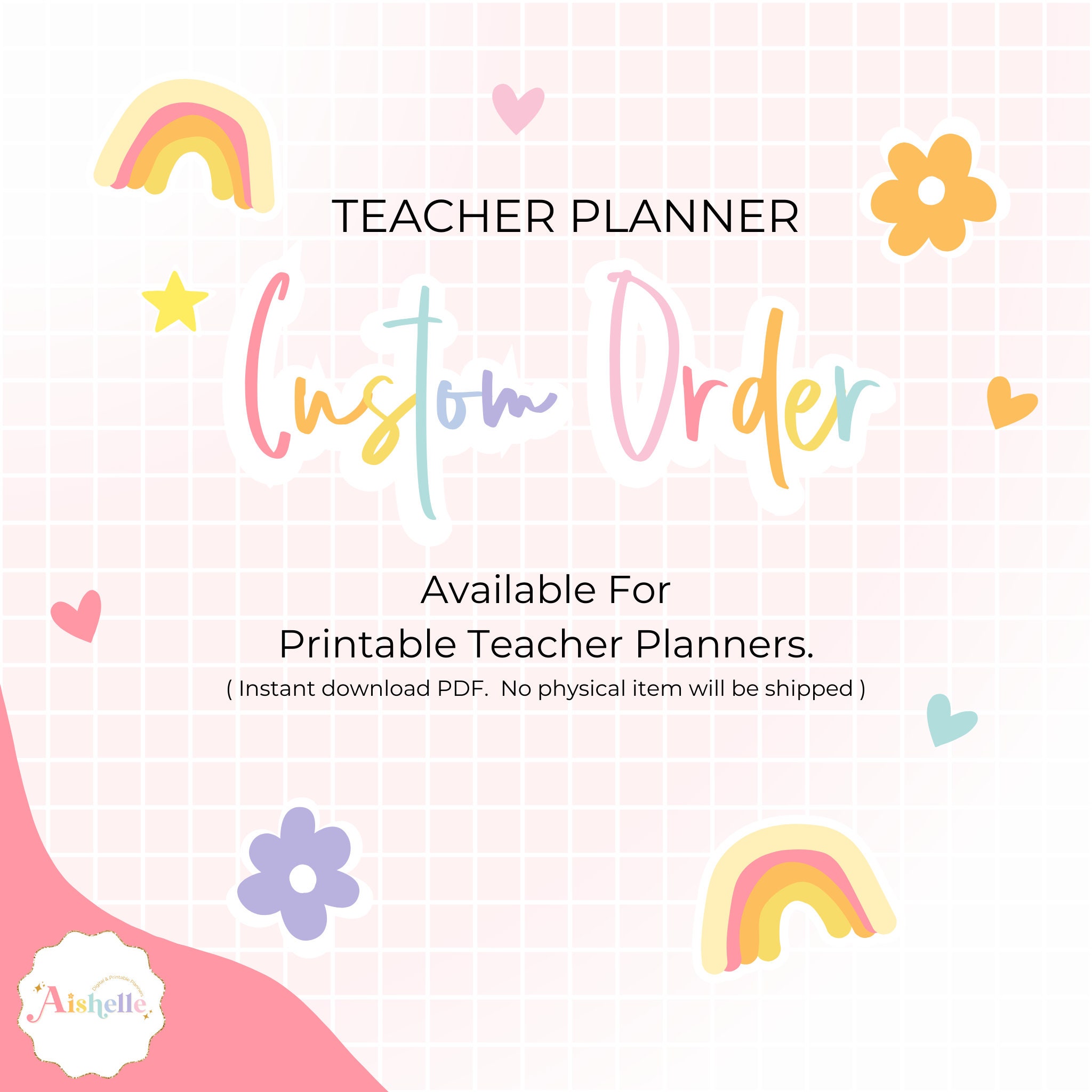 Personalized Printable Teacher Planner Instant Download PDF. - Etsy