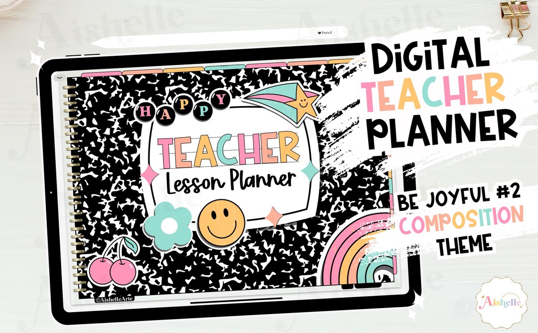 2025-2026 Digital Teacher Planner: Composition Notebook Theme (personal ...