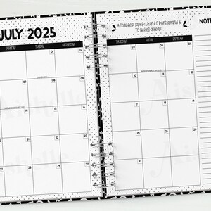 2025-2026 Teacher Planner Printable | Teacher Binder | Black & White ...