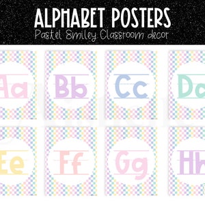Classroom Alphabet Posters | Pastel Happy Faces Classroom Decor ...