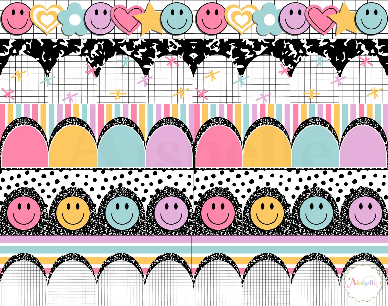 Cute Bulletin Board Borders | Composition Book Classroom Decor ...