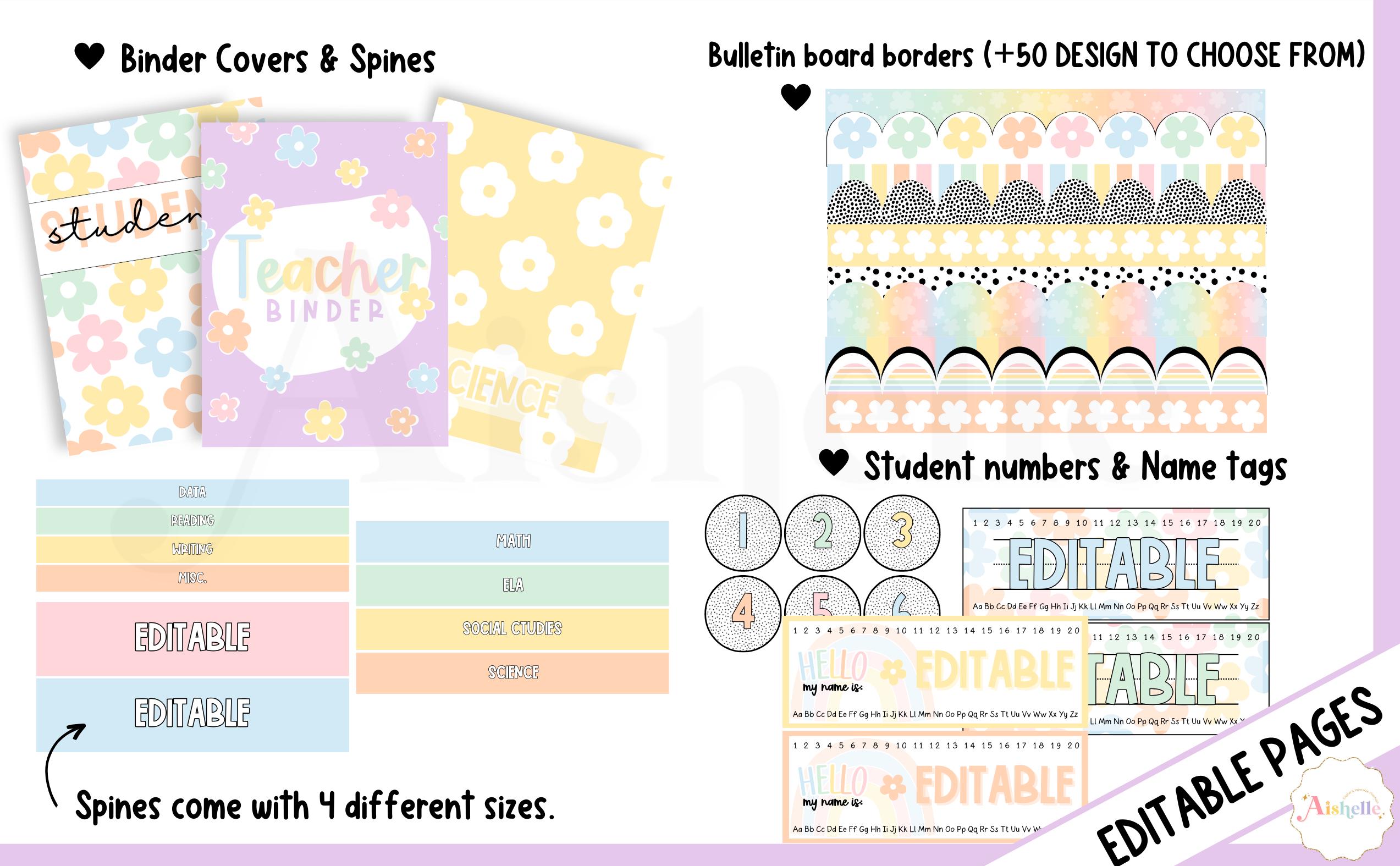 EDITABLE Pastel Classroom Decor Bundle - Bloom in Pastel | PERSONAL USE ...