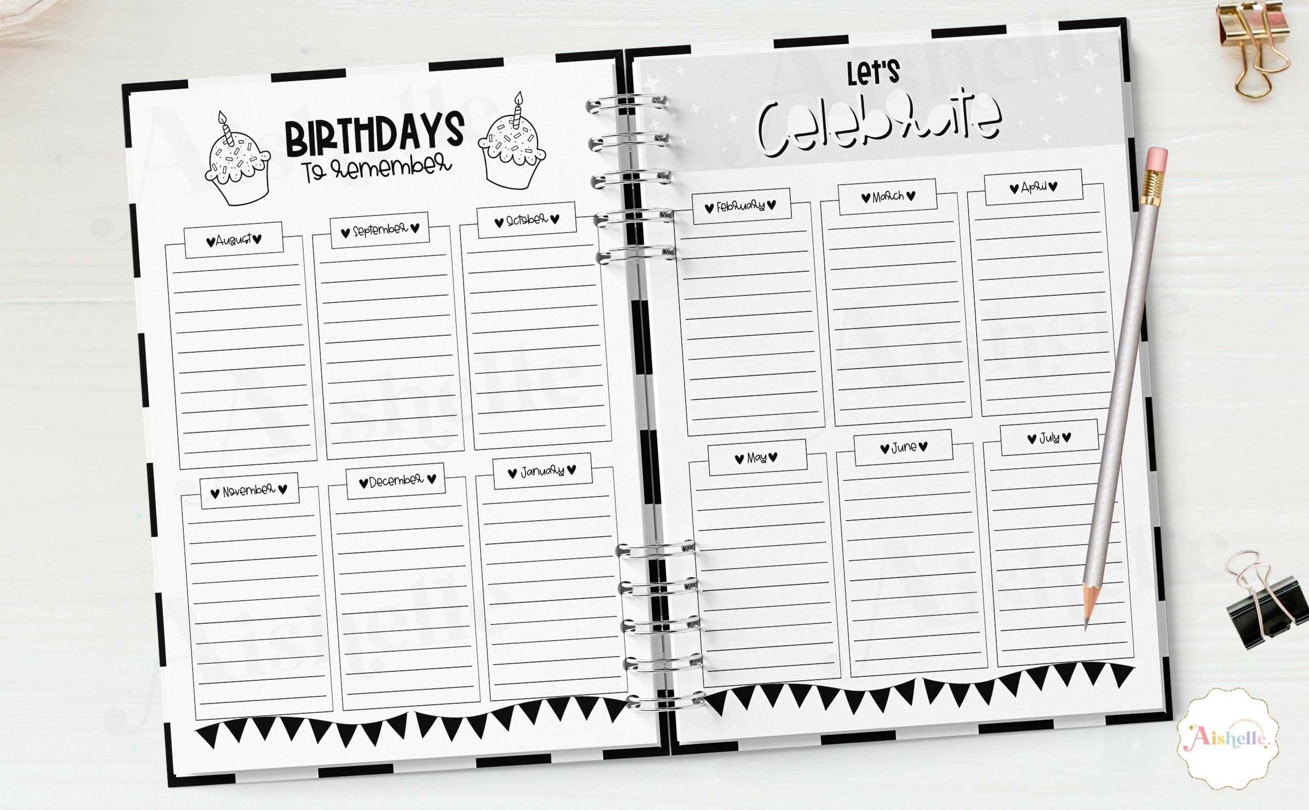 Printable Teacher Planner 2025-2026 | Teacher Binder | Black & White ...