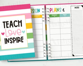 Printable Teacher Planner 2024-2025 Teacher Binder Light Daisy Planner ...