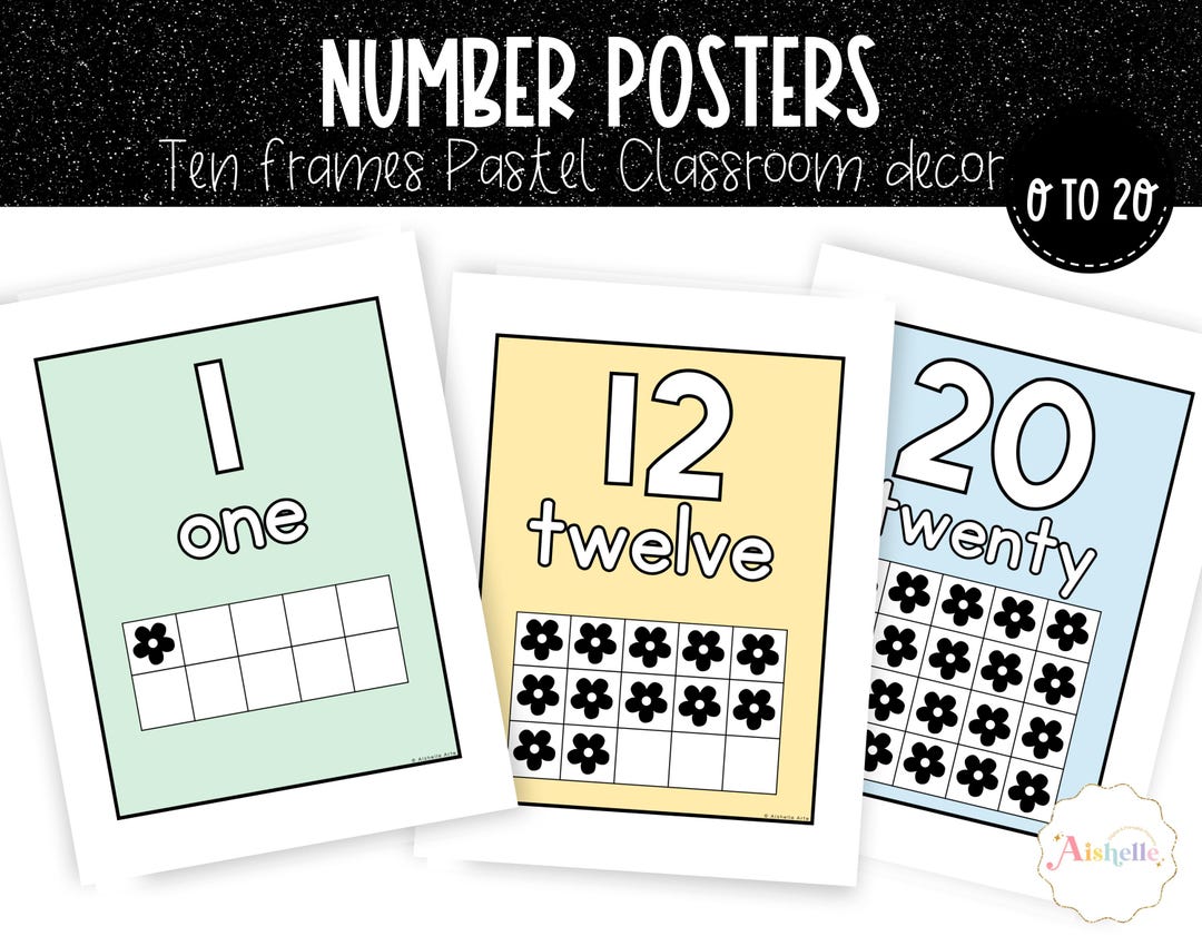 Number Posters | Ten Frames Posters | Pastel Classroom Decor | PERSONAL ...