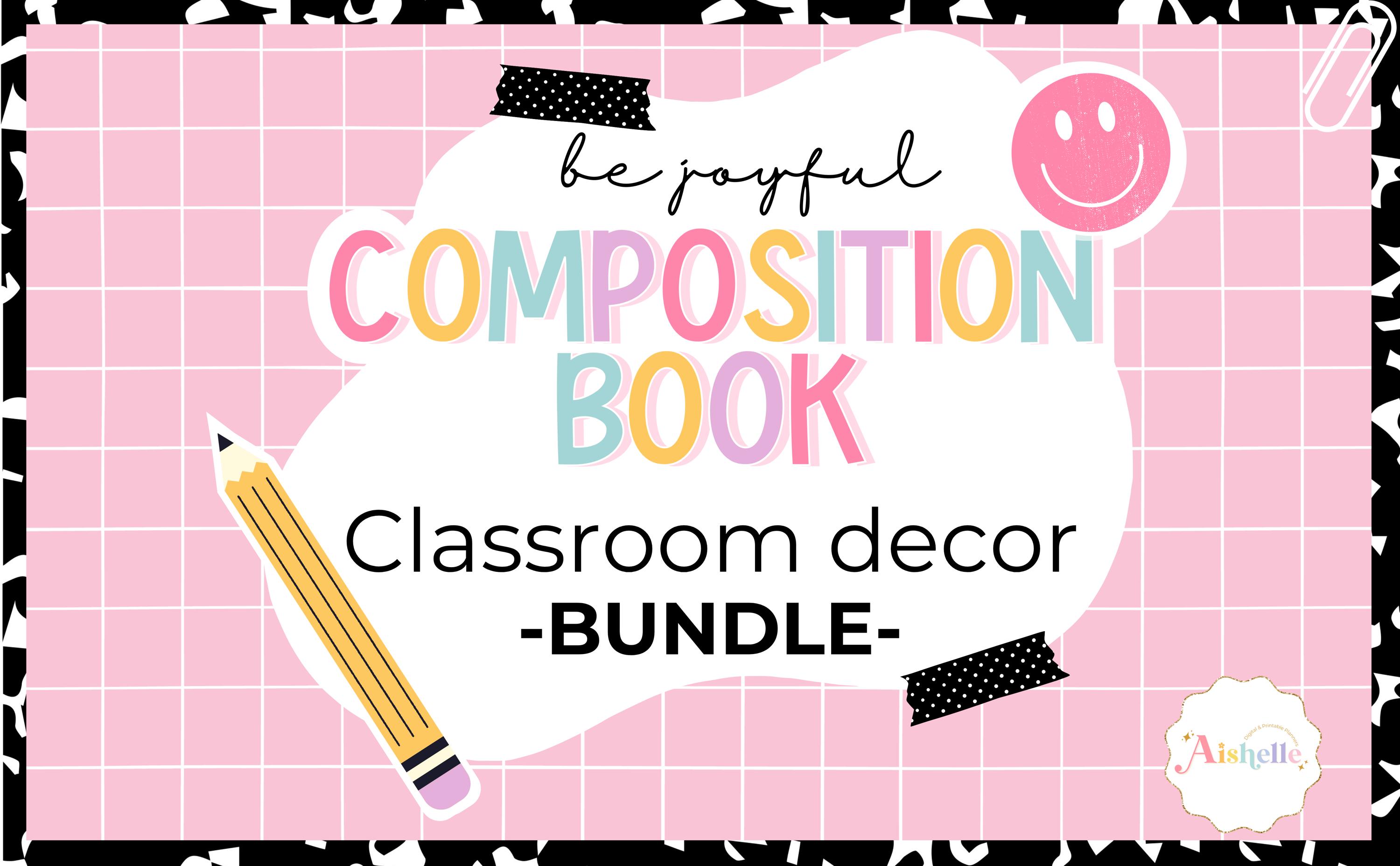 EDITABLE Composition Book Classroom Decor Bundle - PERSONAL USE - Etsy ...