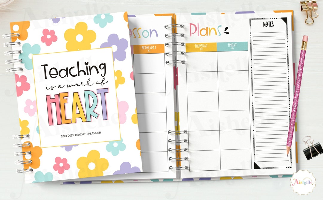 2024-2025 Teacher Planner Printable | Teacher Binder | Colorful Flowers ...
